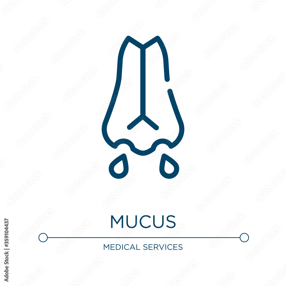 Mucus icon. Linear vector illustration from allergies collection ...