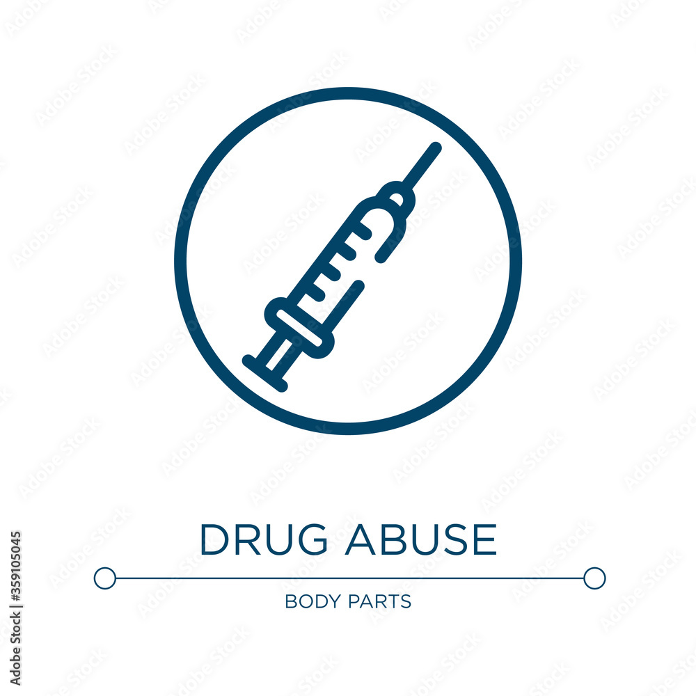 Vetor Drug abuse symbol icon. Linear vector illustration from medicine ...