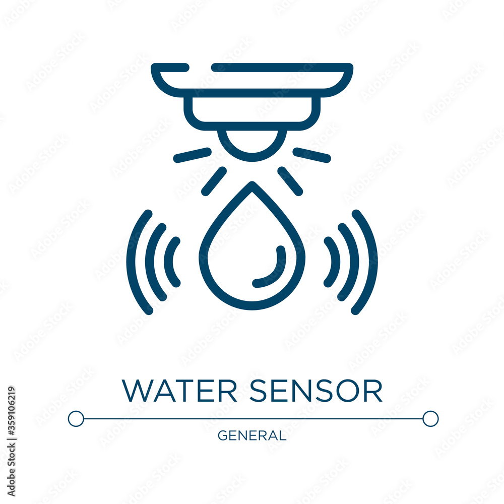 Water sensor icon. Linear vector illustration from general collection ...