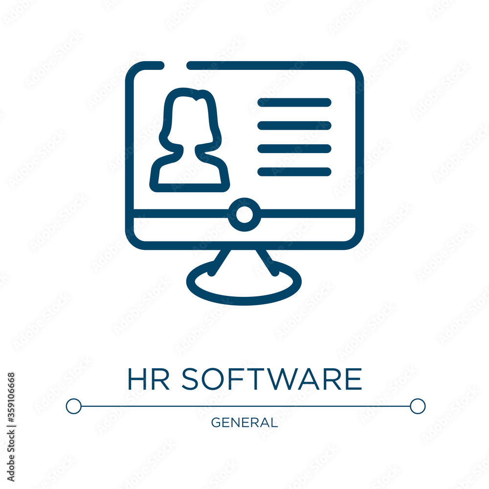 Hr software icon. Linear vector illustration from general collection ...