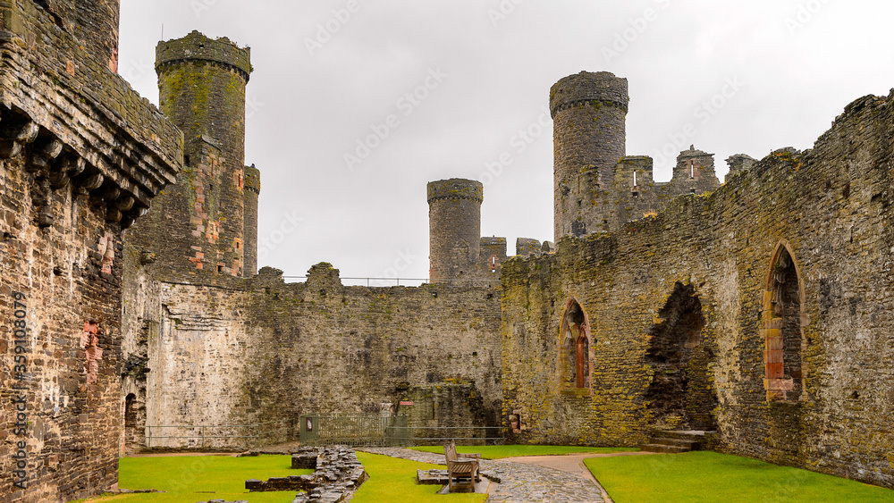 Conway Castle is a medieval fortification in Conwy, Wales, UNESCO World ...