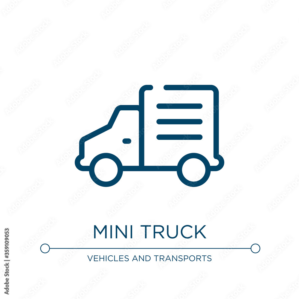 Mini truck icon. Linear vector illustration from transportation ...
