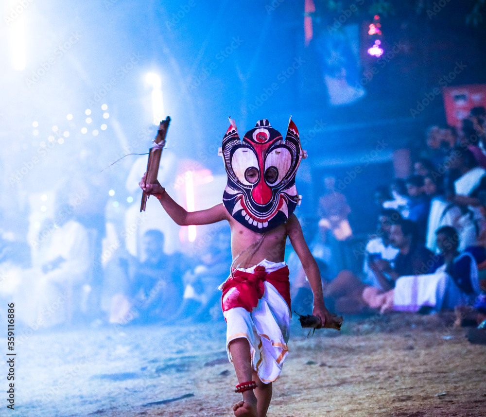 Kerala Art Form _ Padayani_Child dance Goddess Stock Photo | Adobe Stock