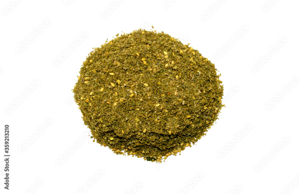Original Israel and Arabic Za'atar spice isolated on white background ...