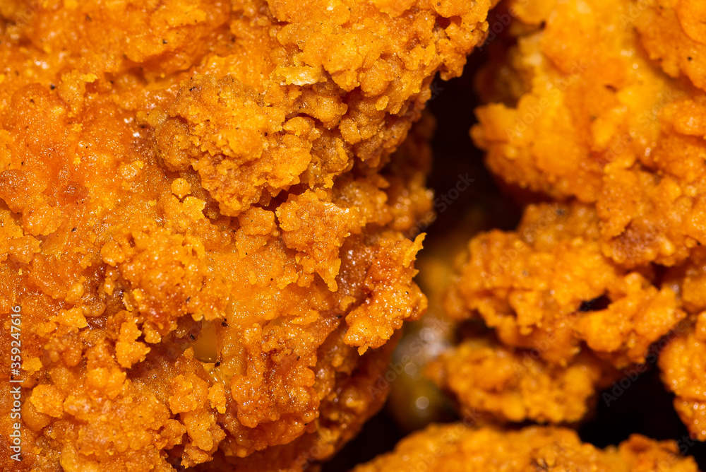 Fried chicken super crispy close up home made bow no brands with ...