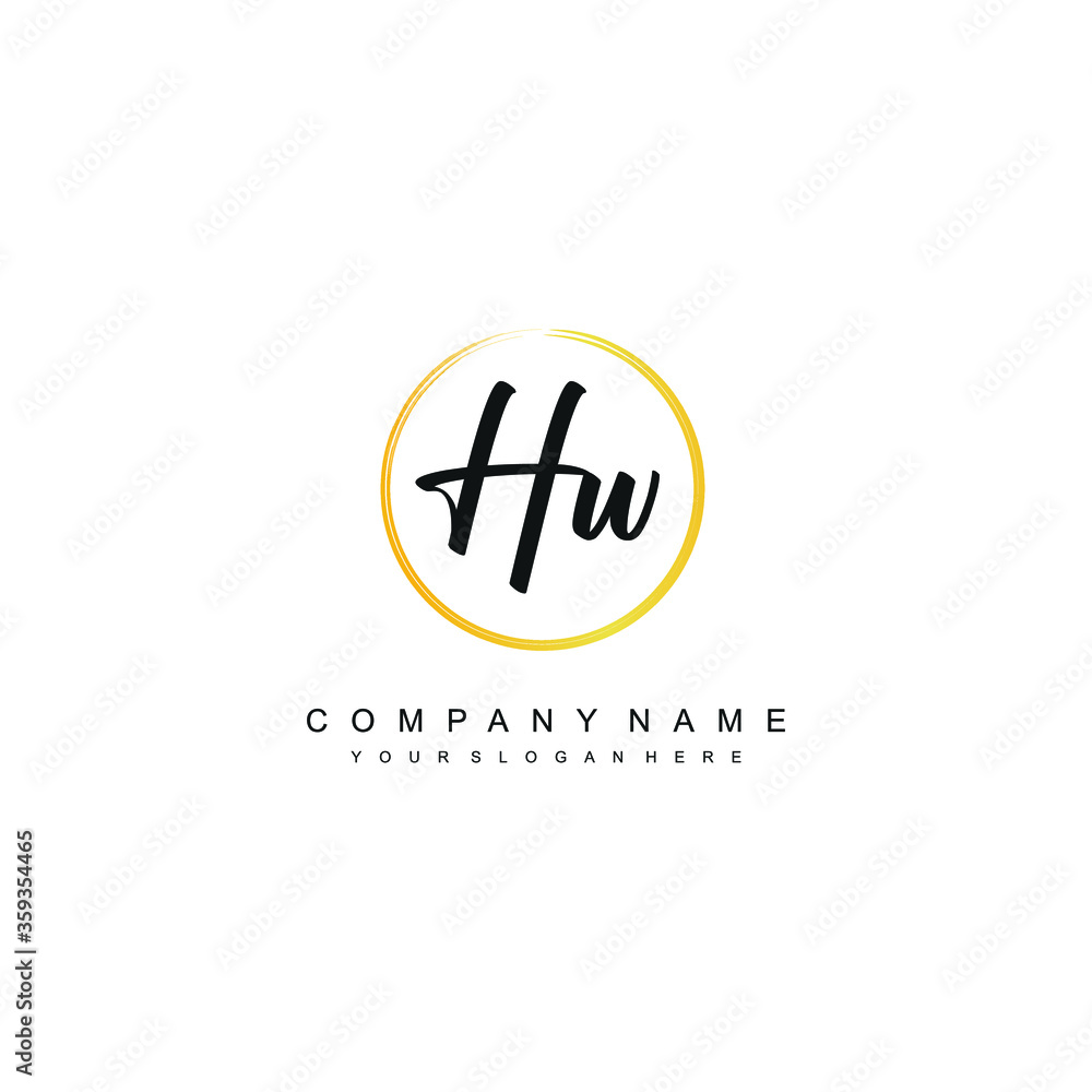 HW initials signature logo. Handwriting logo vector templates. Hand ...