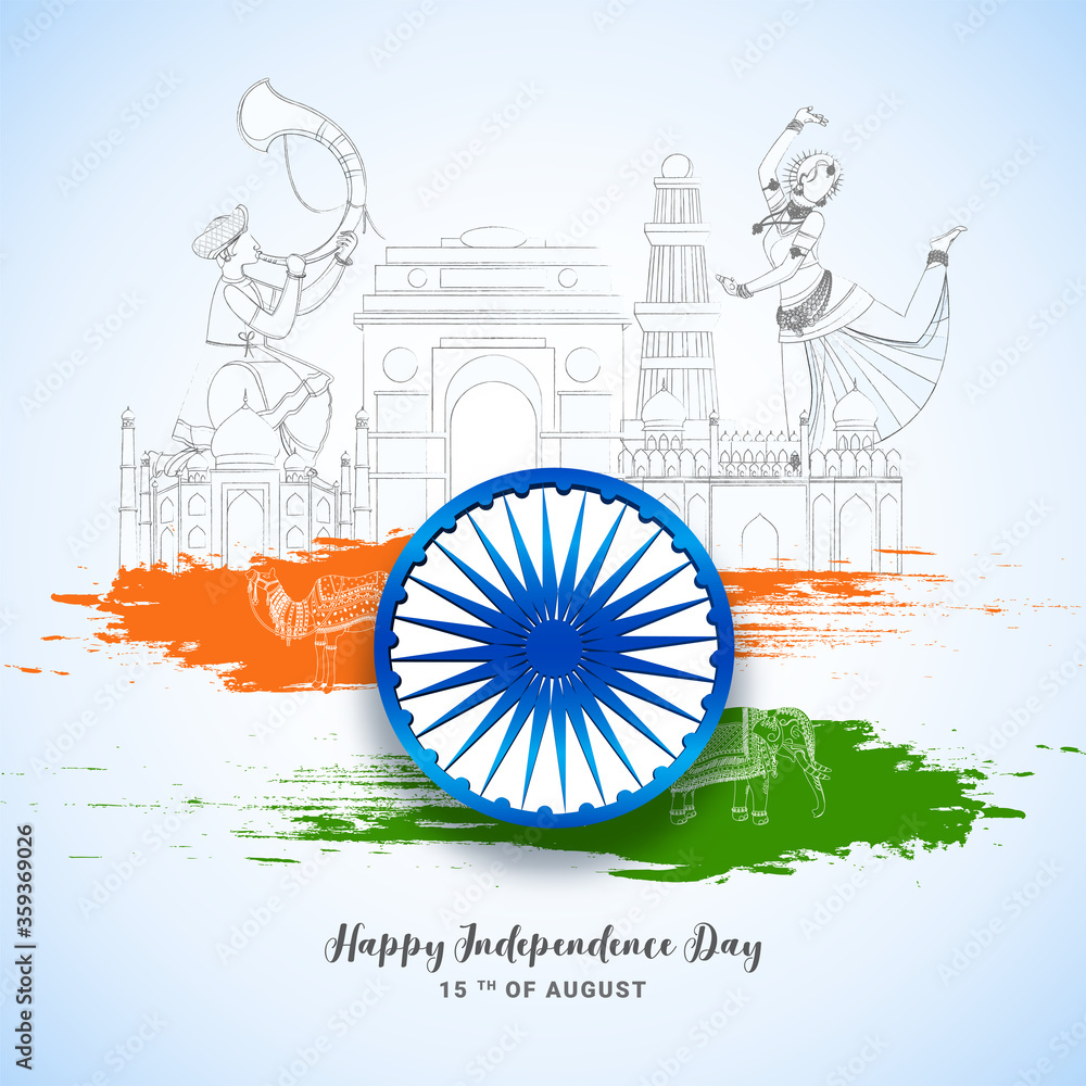 Stockvector Sketching of Famous Monuments, Classical Dancer Woman, with ...