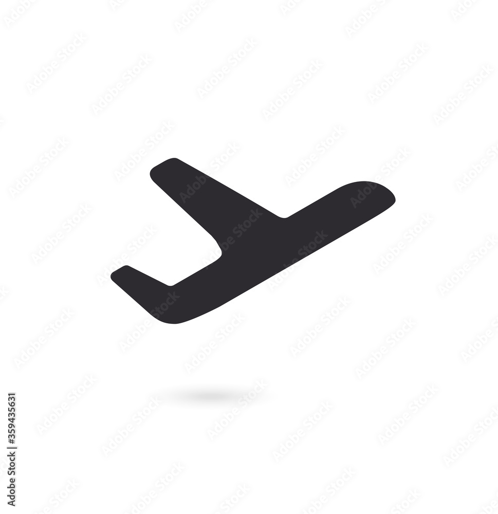 Airplane - Vector icon. Plane sign. Flight of the aircraft. Plane ...