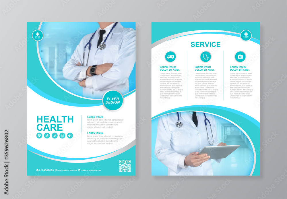 Corporate healthcare and medical cover and back page a4 flyer design ...