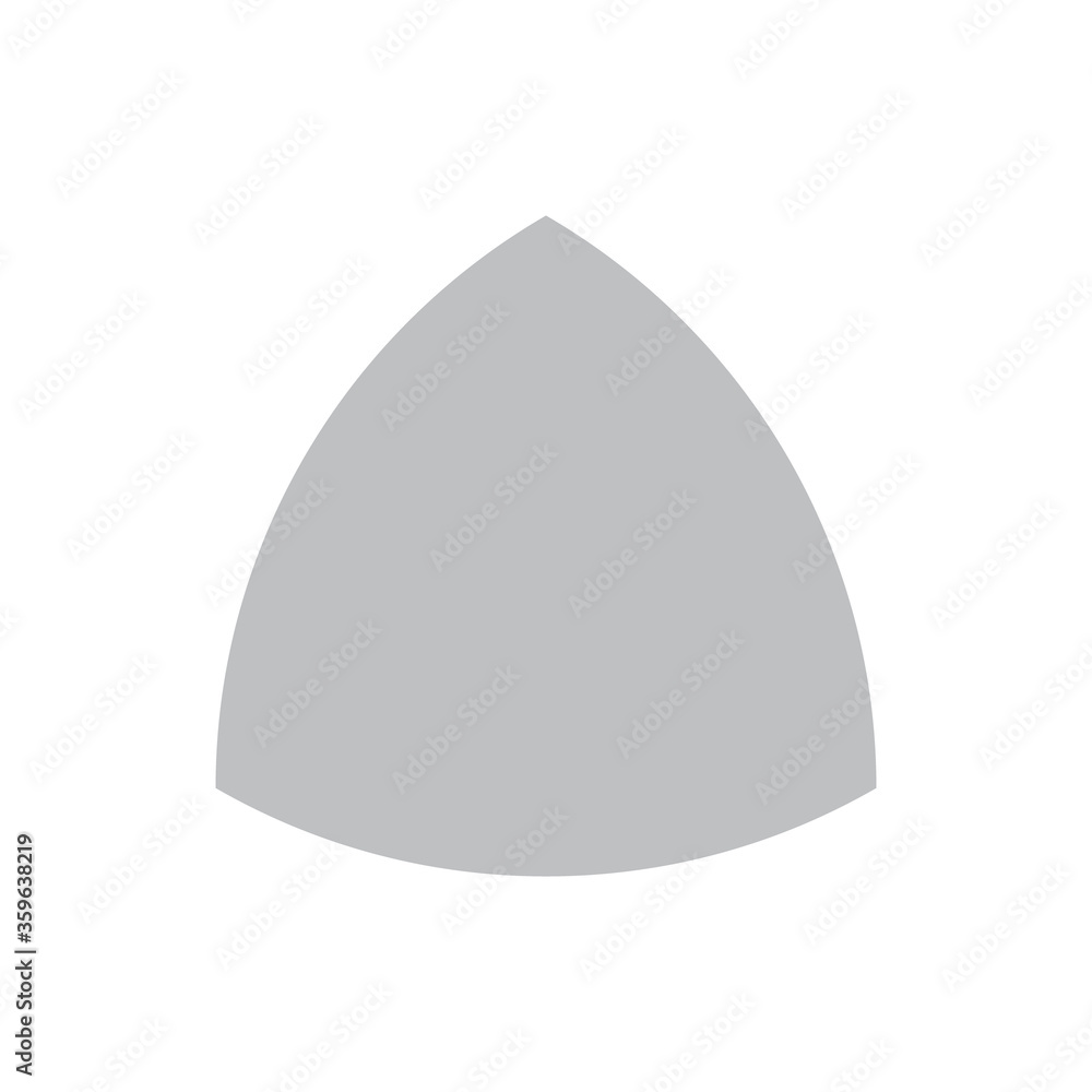 Grey Reuleaux triangle on white background. Triangle with constant ...