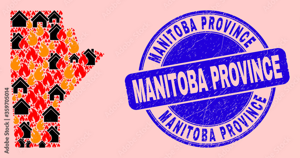 Fire hazard and property mosaic Manitoba Province map and Manitoba ...