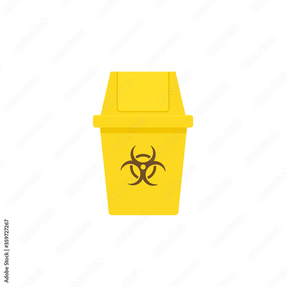 Biomedical waste bin icon. Clipart image isolated on white background ...
