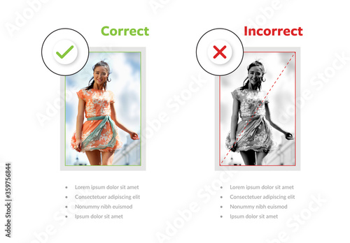 Correct vs Incorrect Infographic Layout Stock Template | Adobe Stock