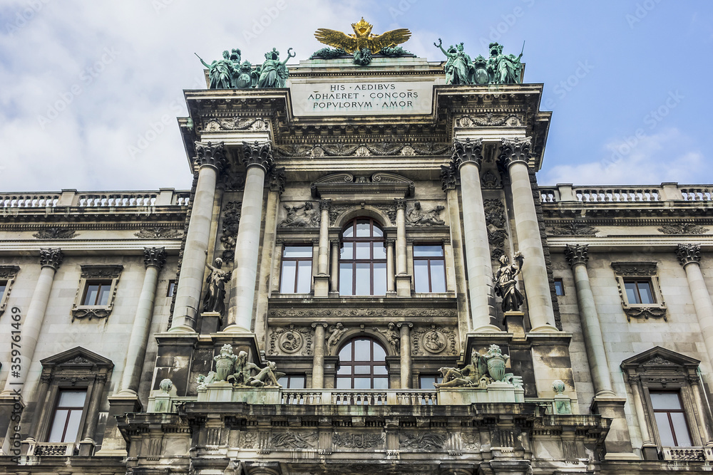 Architectural fragments of Austrian National Library (1881) in Vienna ...