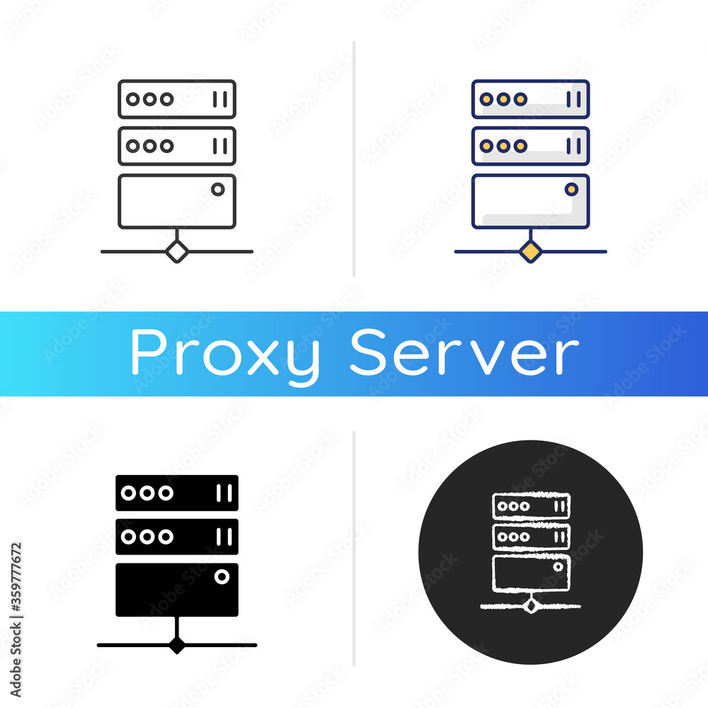 Proxy server icon. Online resource access. Internet privacy and virtual ...