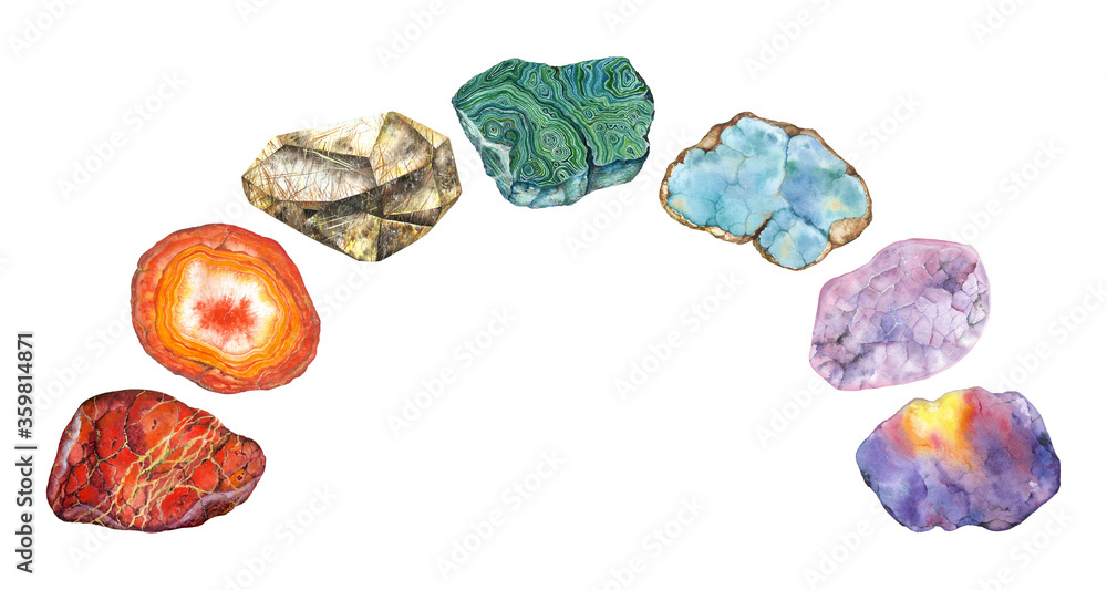 Chakra set Healing Crystals for reiki, meditation. 7 Chakras stones ...