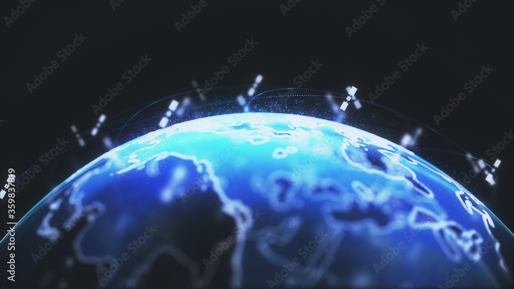Satellites create oneweb or skybridge around the planet, conveying the ...