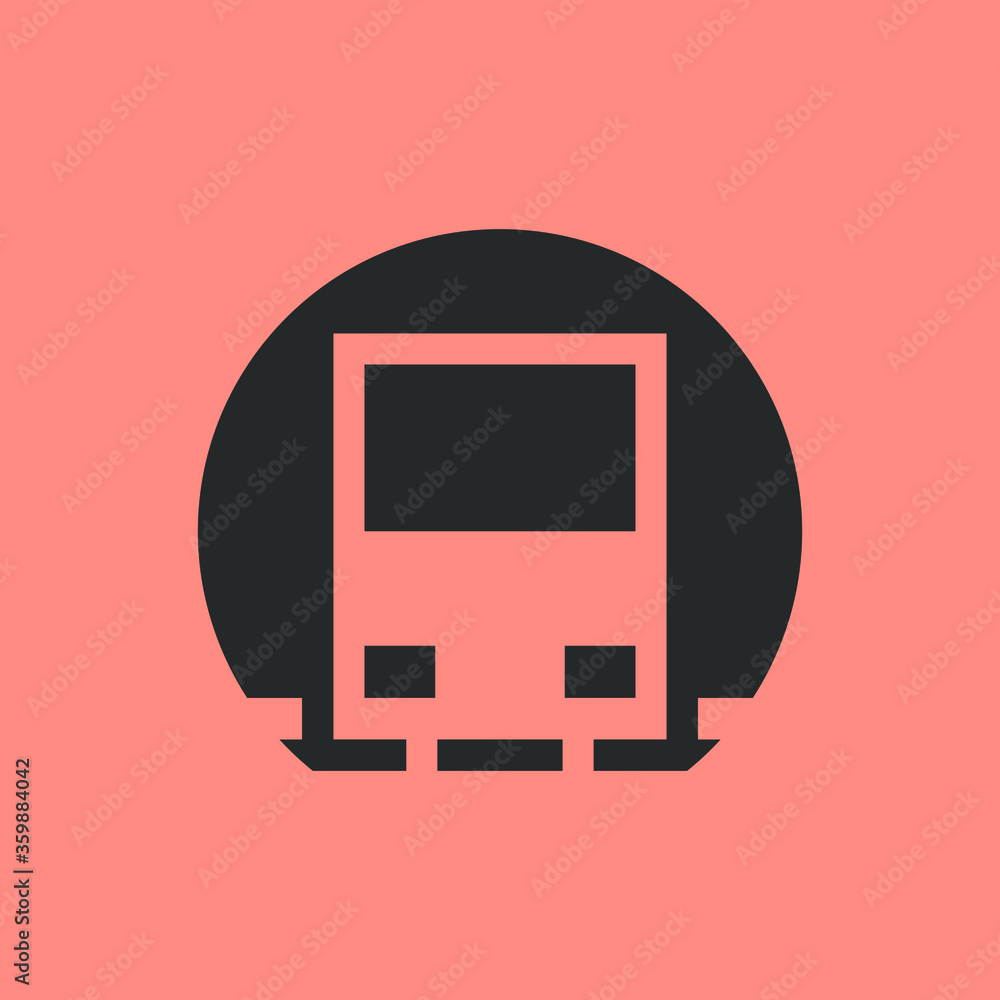 Rapid transit train station icon. Simple underground (subway ...
