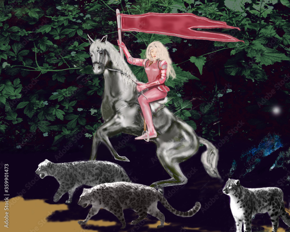 Fantasy art beautiful brave female Knight warrior with long blonde hair ...