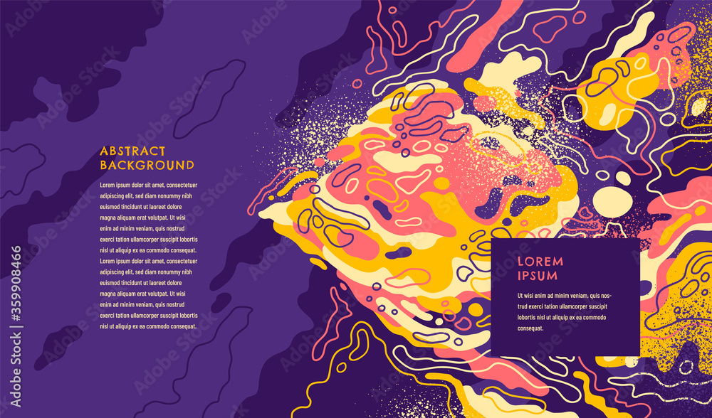 Abstract banner design with various hand drawn fluid shapes in color ...