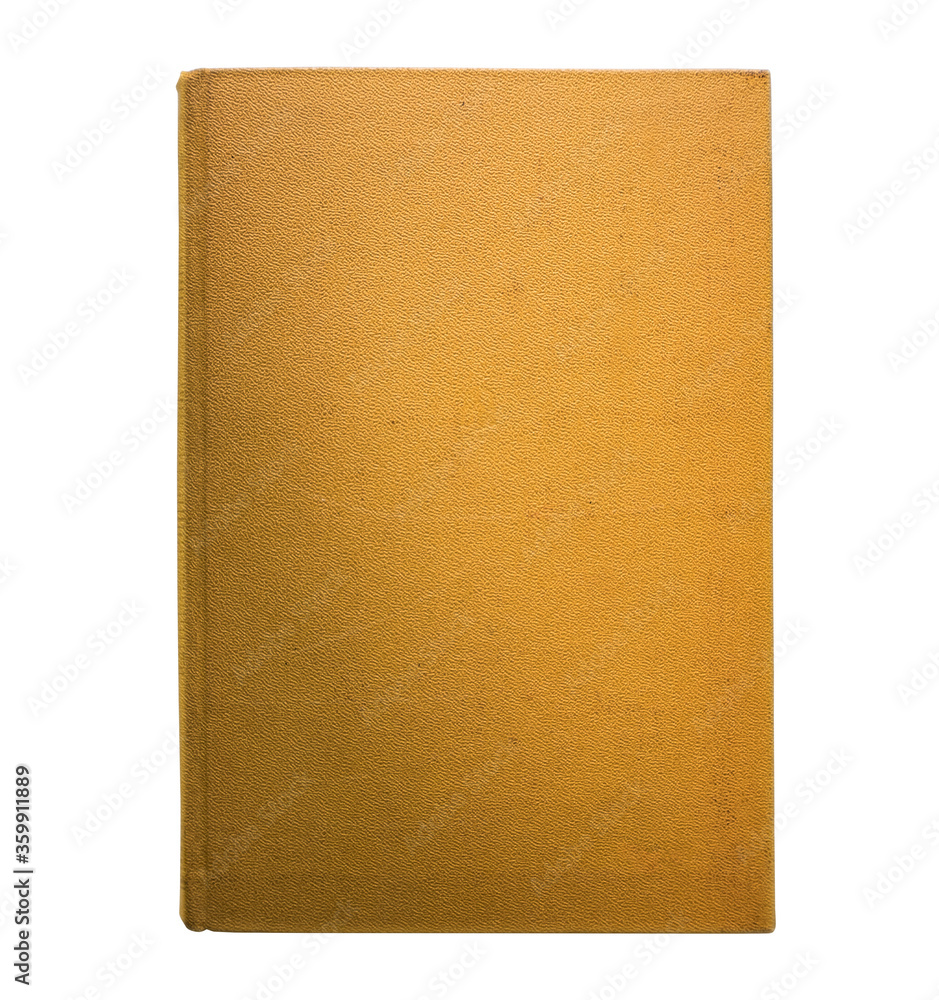 Old Vintage Antique Aged Rarity Yellow Book Cover Isolated on White ...