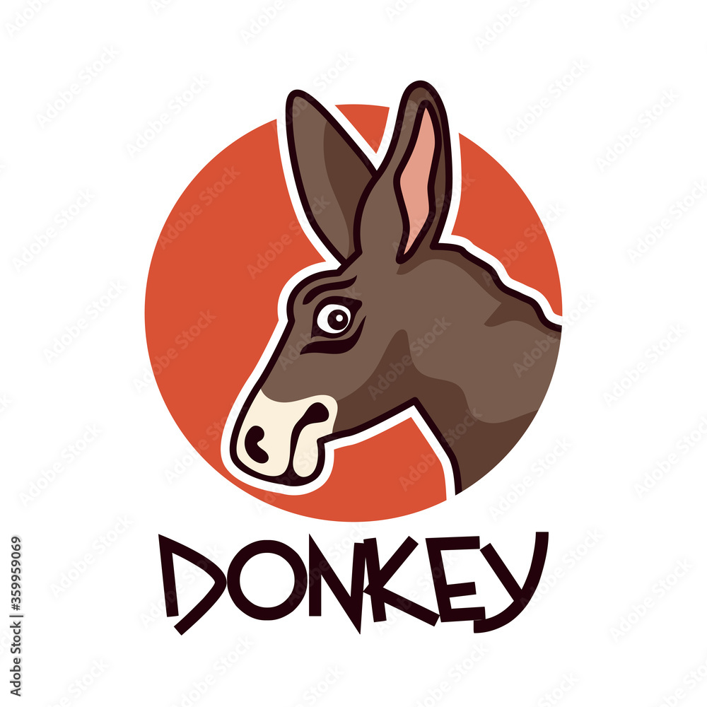 donkey logo isolated on white background. vector illustration Stock ...