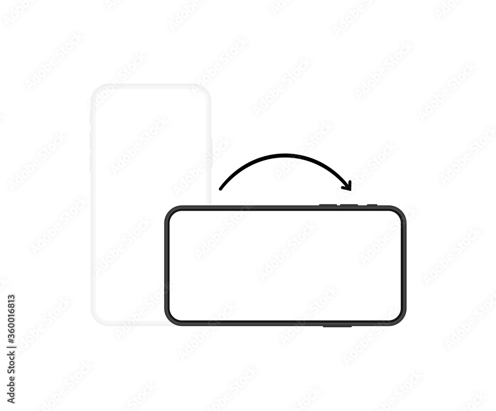 Smartphone with different variant of rotate position. turn your phone ...