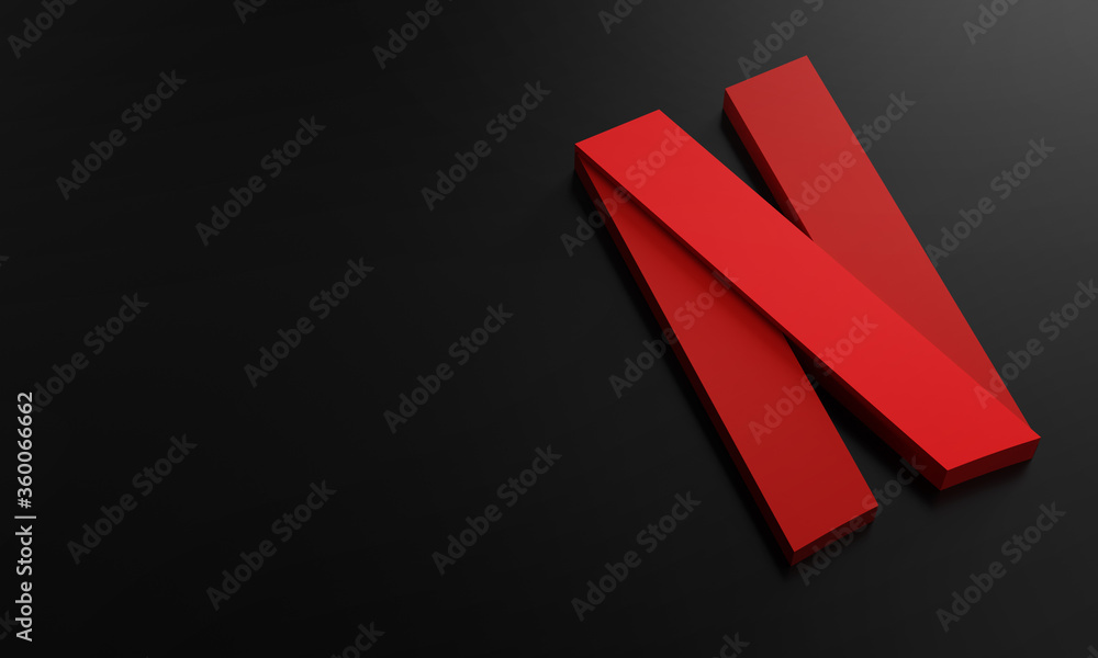 Netflix Logo Minimal Simple Design Template. Copy Space 3D Stock ...