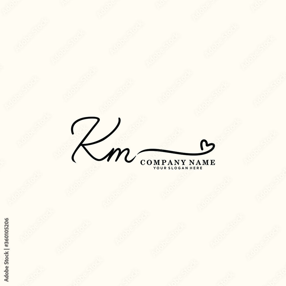 KM initials signature logo. Handwriting logo vector templates. Hand ...