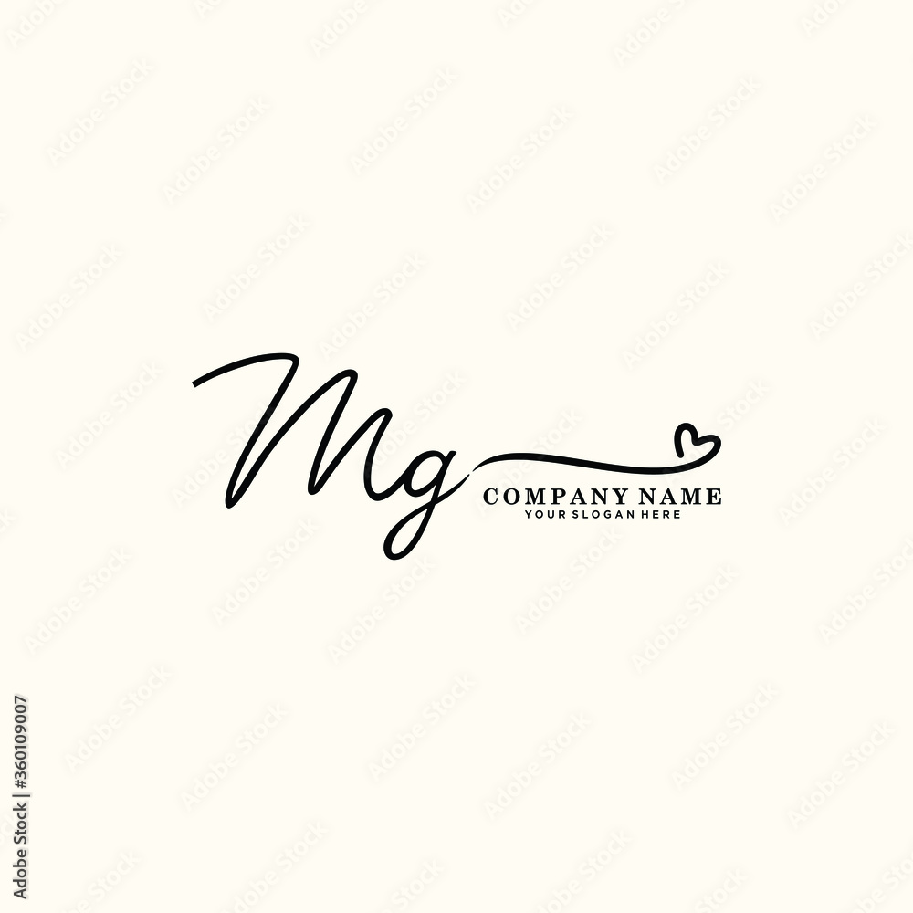 MG initials signature logo. Handwriting logo vector templates. Hand ...