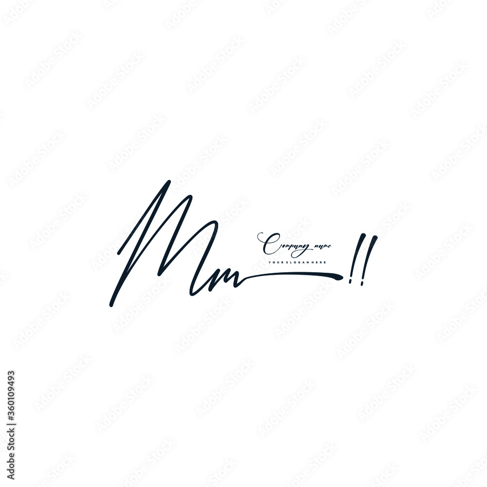 MM initials signature logo. Handwriting logo vector templates. Hand ...