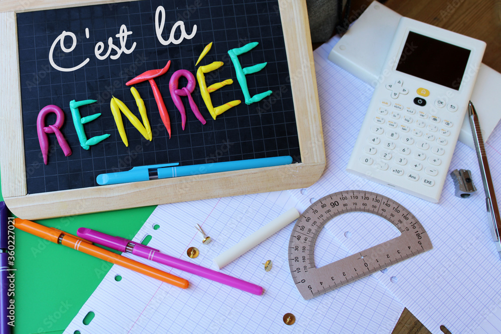 Ardoise, tableau, c'est la rentrée ! Fournitures de rentrée scolaire ...