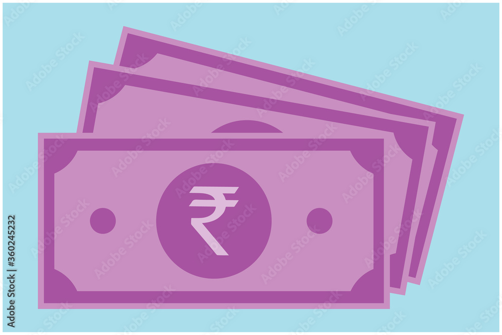 Flat style Indian Rupee Money. Indian Currency Banknote Symbol. Indian ...