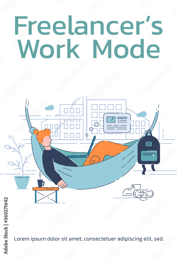 Freelancer work mode poster template. Modern employment model ...