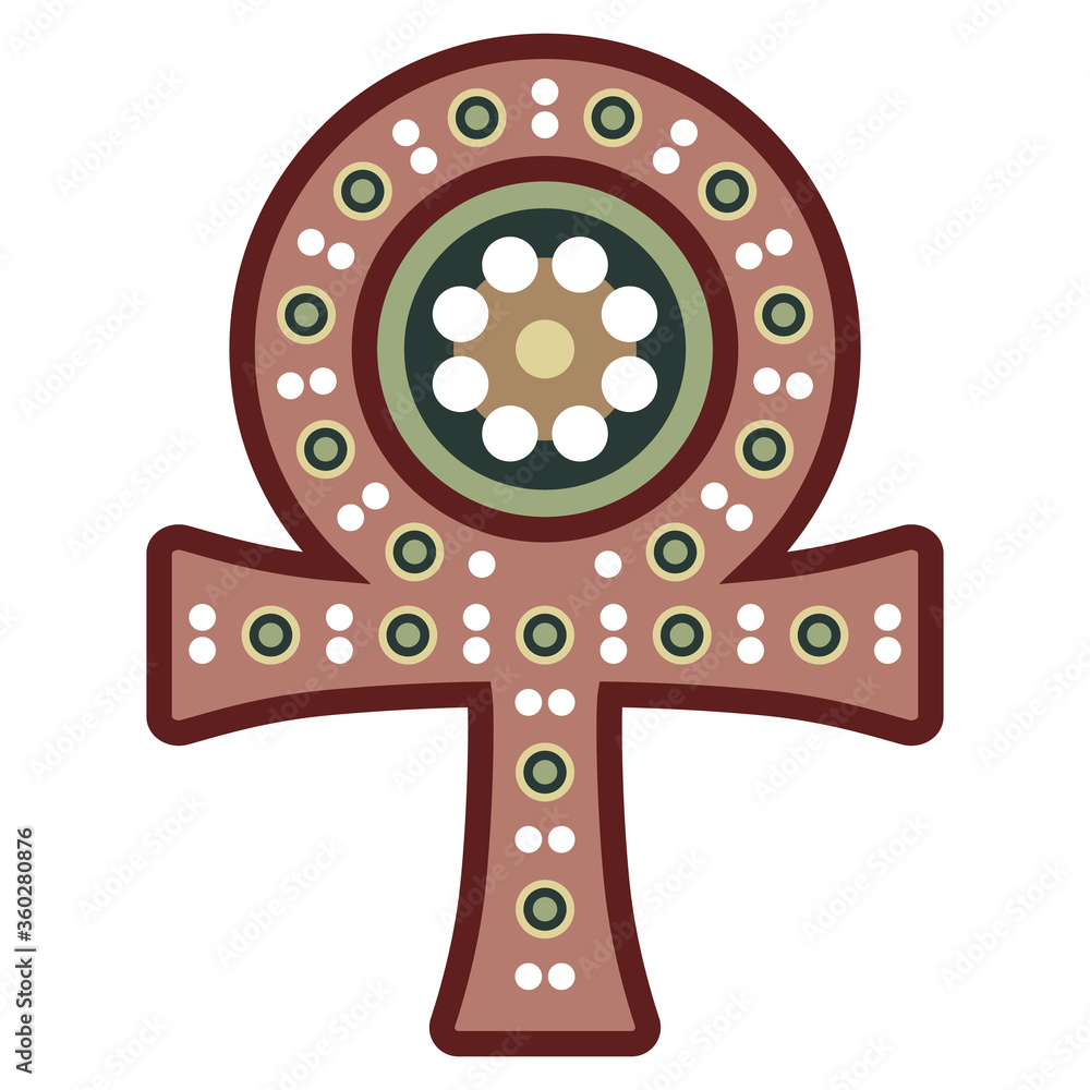 Ornate ankh cross. Ancient Egyptian symbol of life force. Ethnic Coptic ...