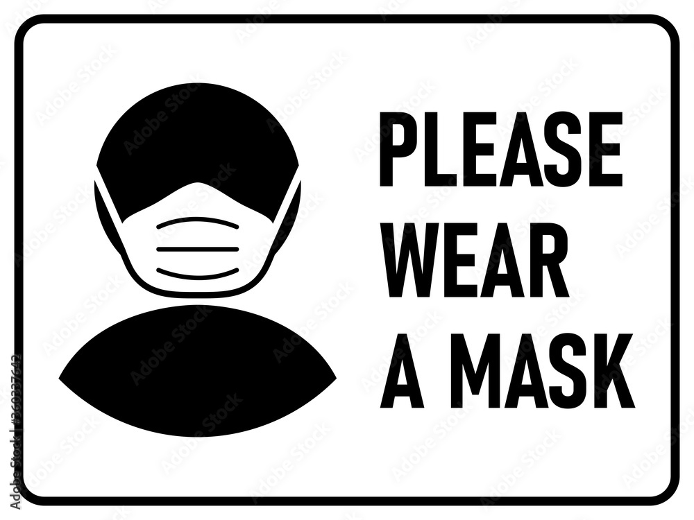 Please Wear a Face Mask Sign. Vector Image. 素材庫向量圖 | Adobe Stock