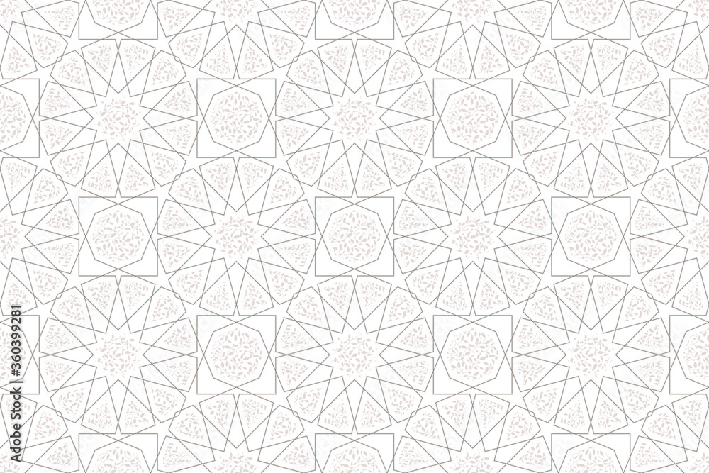 Classic Islamic seamless beige pattern vector traditional line texture ...