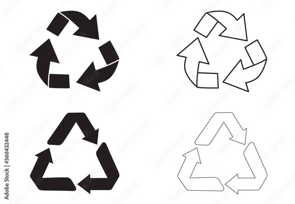 Recycle icon set vector isolated on white background. Trendy recycle ...