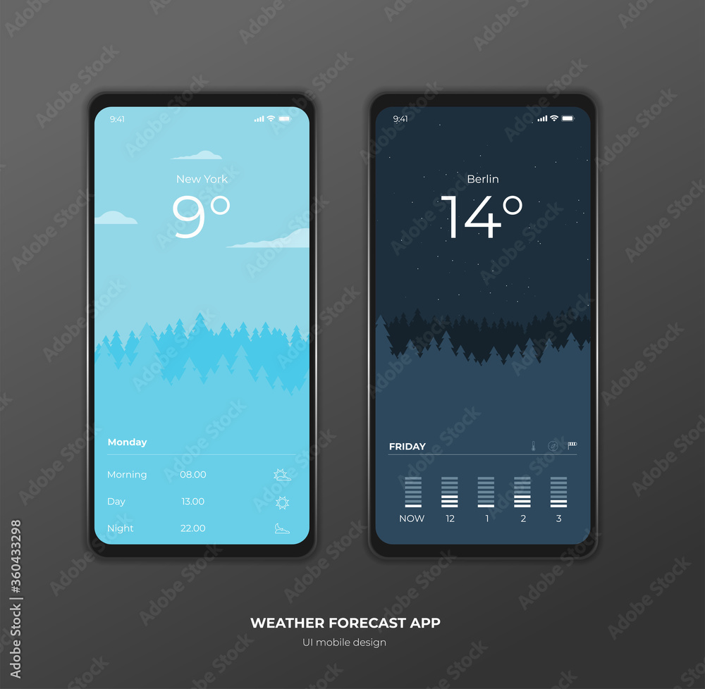 Calendar mobile apptasks ui ux design mockup vector image Stock Vector | Adobe Stock