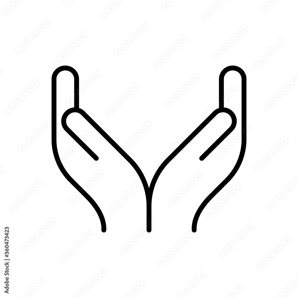 Dua prayer. Linear icon of Hand gesture in Islam while reading prayer ...