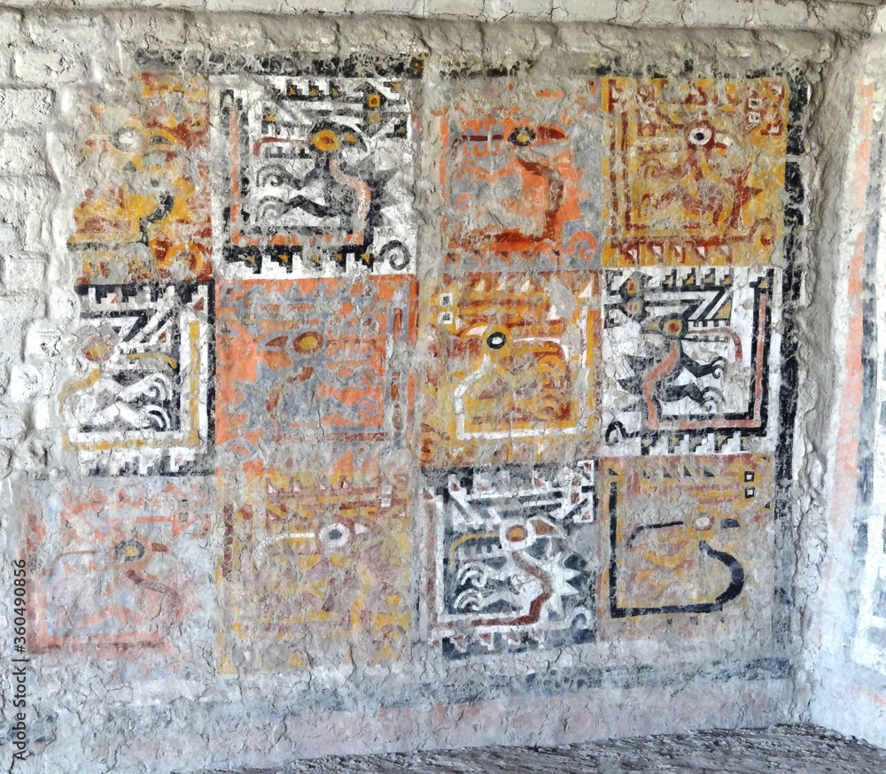 Polychrome reliefs with zoomorph and anthropomorph themes of the ...