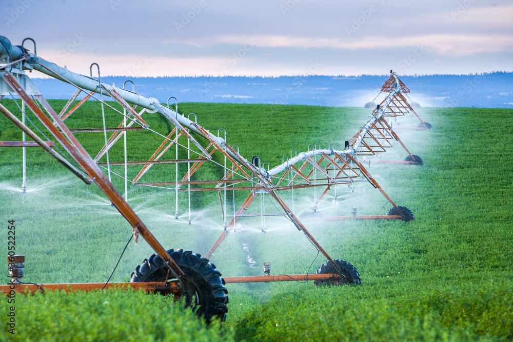 Photo Stock Center-pivot irrigation also called waterwheel and circle ...