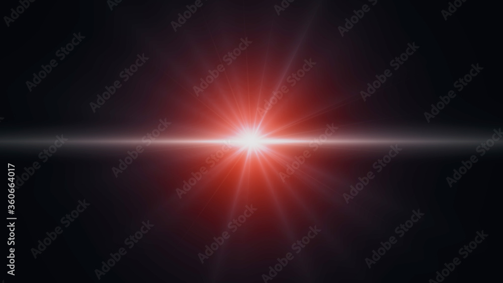 Anamorphic lens flare from a photo camera lens. Anamorphic background ...