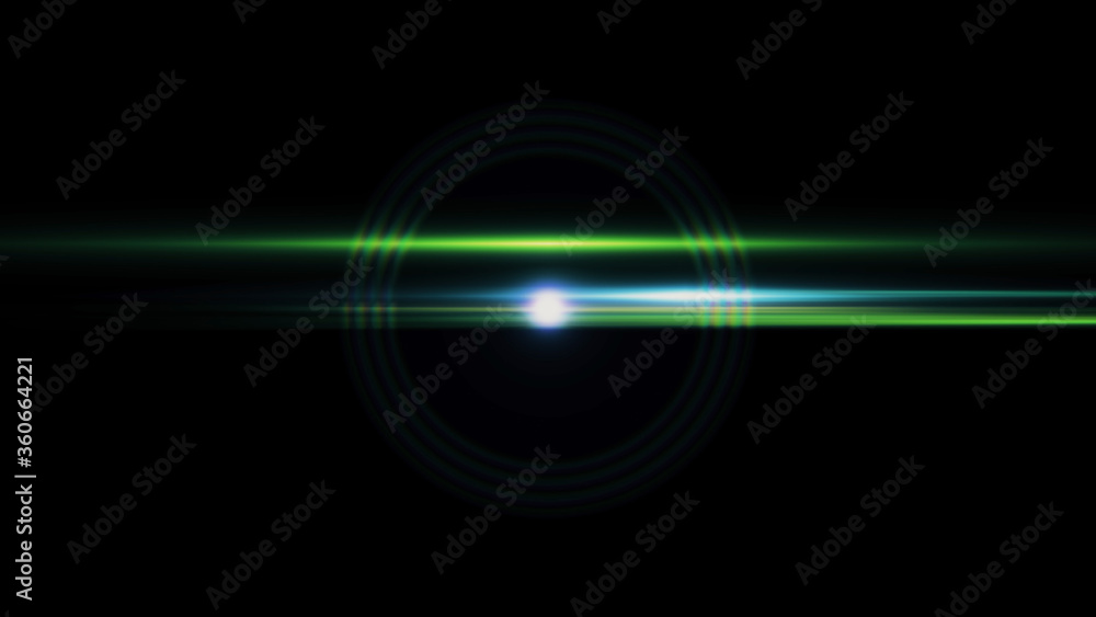 Anamorphic lens flare from a photo camera lens. Anamorphic background ...