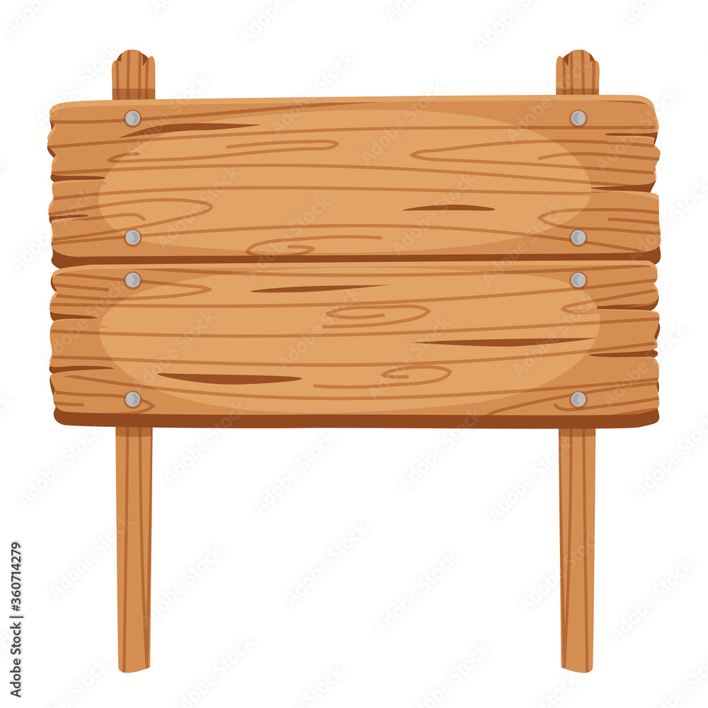 Blank Wooden Sign Board Illustration Stock Vector | Adobe Stock