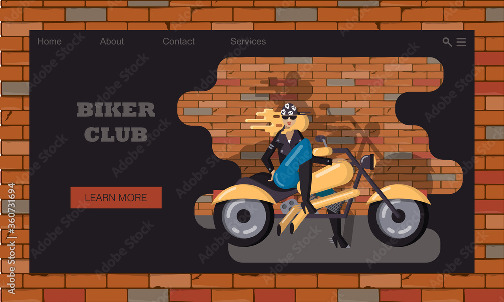 Website template of biker club for representatives o rocker subculture ...