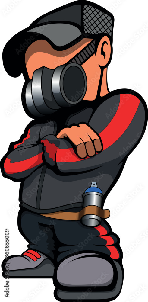 Graffiti Gas Mask Cartoon