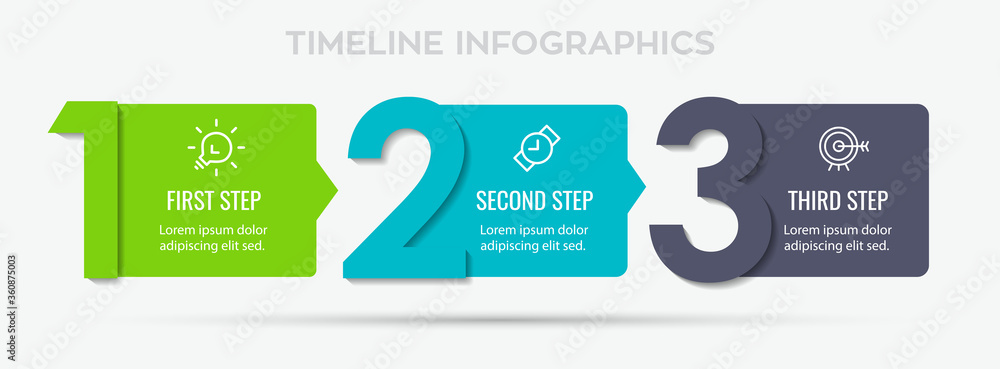 Vector Infographic label design with 3 options or steps. Infographics ...