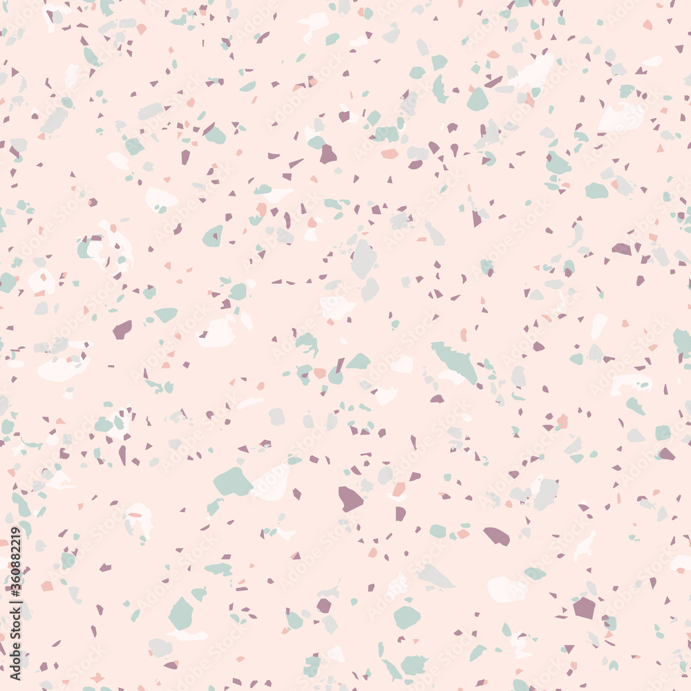 Vector terrazzo seamless pattern. Abstract background of mosaic floor ...