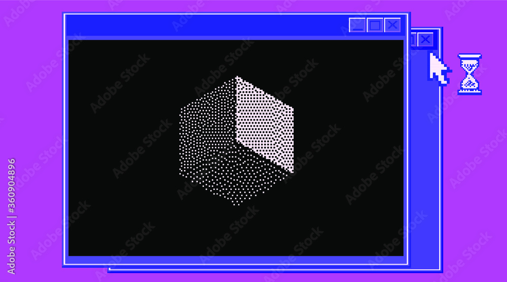 Abstract technology background with retro terminal console command-line ...